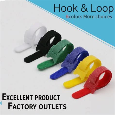 50pcs Lot 12 200mm Hook And Loop Cable Ties Computer Line Cable Tie Belt Nylon Strap Power Wire