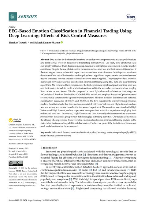 Pdf Eeg Based Emotion Classification In Financial Trading Using Deep Learning Effects Of Risk