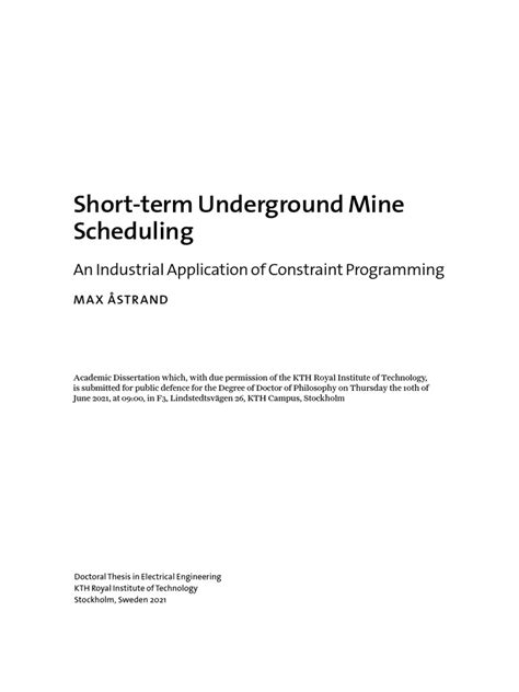 Short Term Underground Mine Schedulling Pdf