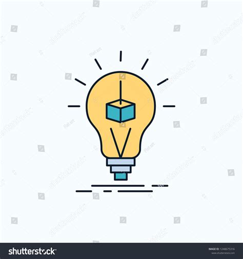 3d Cube Idea Bulb Printing Box Stock Vector Royalty Free 1248675316 Shutterstock