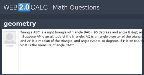 View Question Geometry