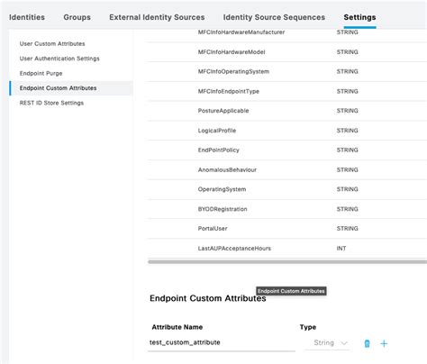 solved created endpoint custom attribute not visible in ise gui
