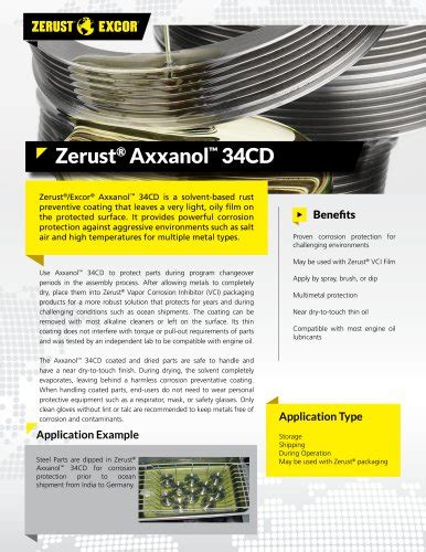 All Zerust Corrosion Solutions Catalogs And Technical Brochures