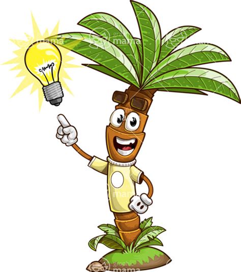 Palm Tree Cartoon Character Set Match Graphicmama