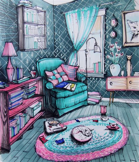 Нарисованая комната 70 фото