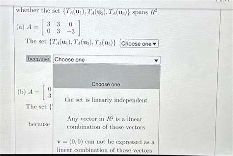 Solved In Each Part Let TA R R Be Multiplication By A Chegg Com