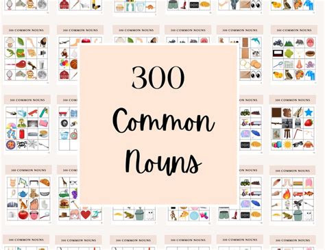 300 Common Nouns VB MAPP Printable Noun Flashcards Digital Etsy