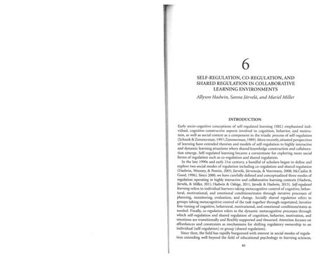 Pdf Self Regulated Co Regulated And Socially Shared Regulation Of Learning In Collaborative