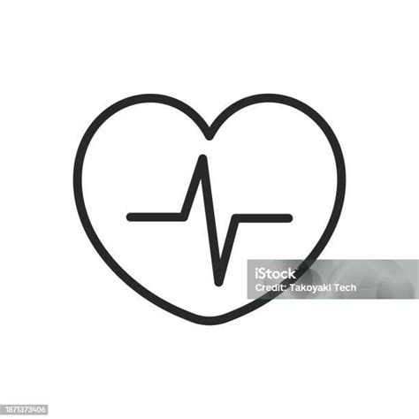 심장 아이콘이 있는 심장 심장 건강과 사랑을 상징 심전도 펄스 벡터 의료용 Ecg 라인 픽토그램 개념에 대한 스톡 벡터 아트 및 기타 이미지 Istock