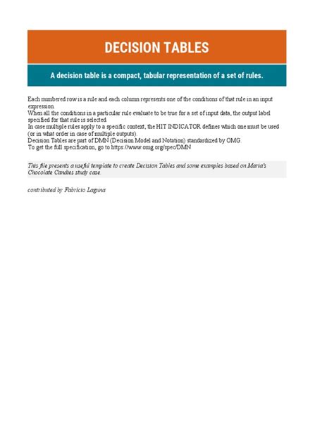 Decision Table Template Pdf Systems Engineering Data Management