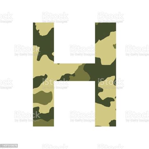영어 알파벳 문자 H 흰색 배경에 고립 된 카키색 스타일 벡터 군사에 대한 스톡 벡터 아트 및 기타 이미지 군사 그래피티