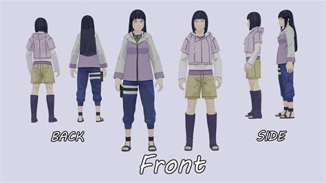 Hinata Hyuga Game Ready 3d Model Rigged Low Poly 3d Model 3d Model