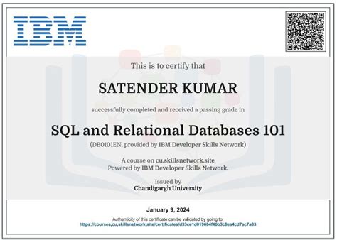 Delighted To Announce My Successful Completion Of The Ibm Sql And