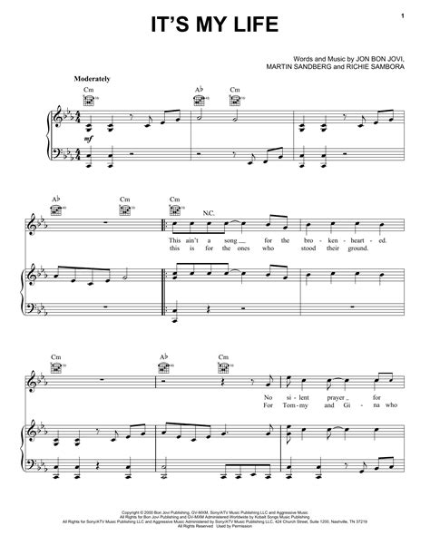 Its My Life Sheet Music Direct