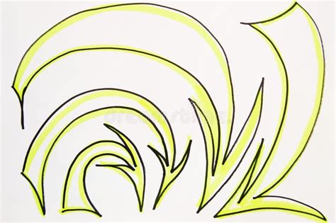 Modern Abstract Art Set Of Curved Smooth Arrows On White Background Hand Drawing Of Arrows In