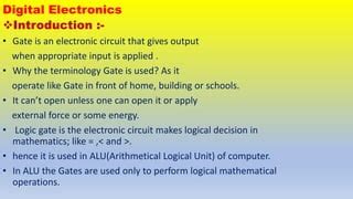 Digital Electronics Review Of Logic Gates Pptx Free Download