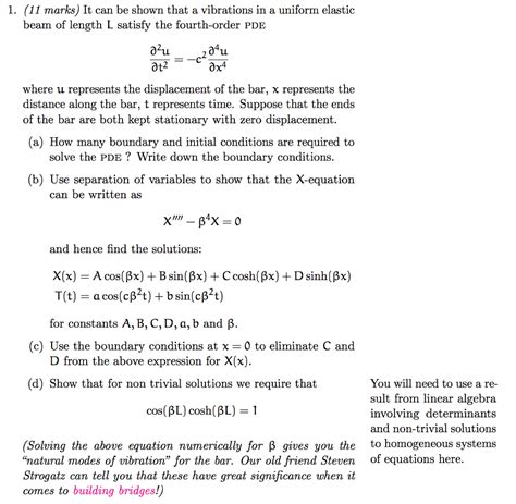 Solved It Can Be Shown That A Vibrations In A Uniform