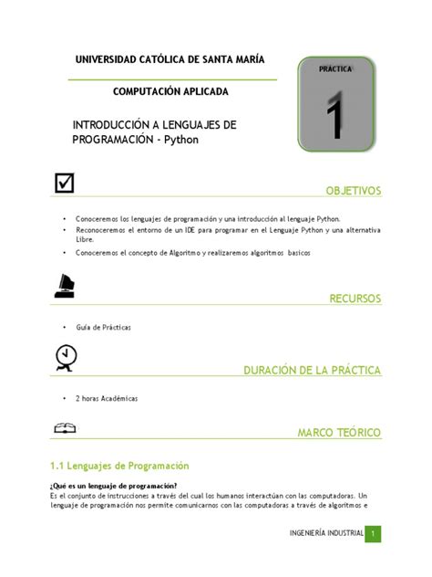 práctica n°1 introducción a lenguajes de programacion pdf