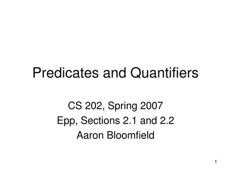 PPT Predicates And Quantifiers PowerPoint Presentation Free Download ID
