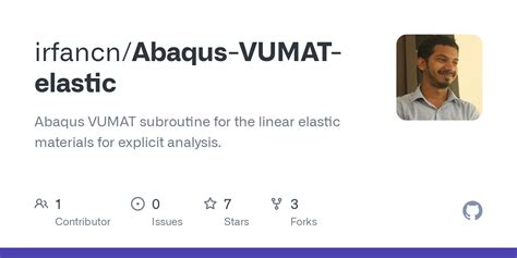 github irfancn abaqus vumat elastic abaqus vumat subroutine for the