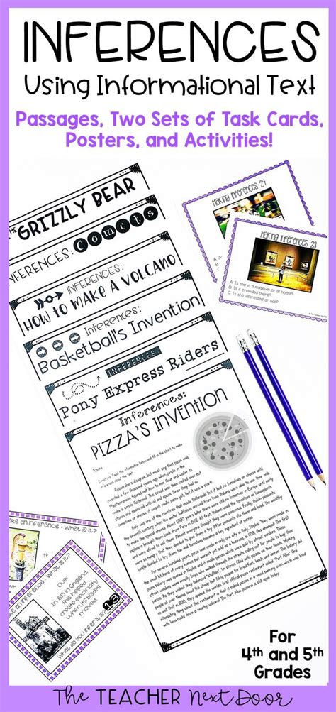 Making Inferences Informational Text Nonfiction Inference Activities