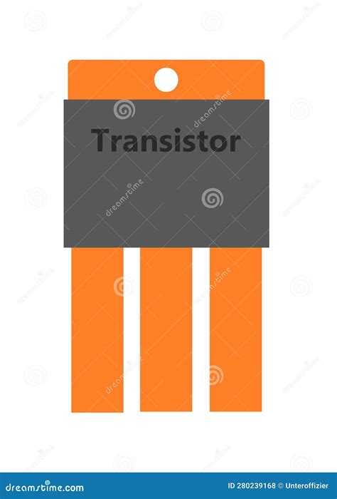 A Simple Basic Shape Of A Transistor Electronic Component White