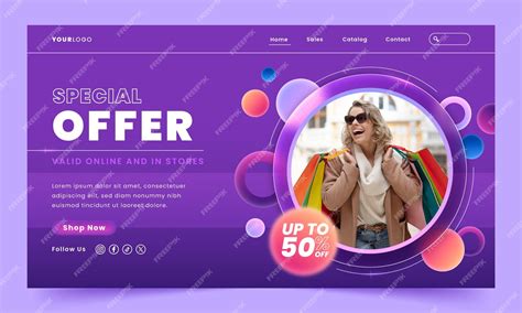 Premium Vector Gradient Glassmorphism Effect Landing Page Template