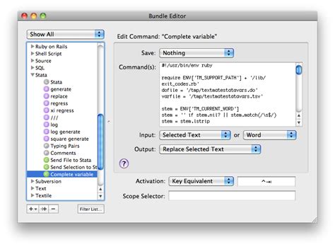 Tab Completion For Stata Variables In Textmate At George Mackerron