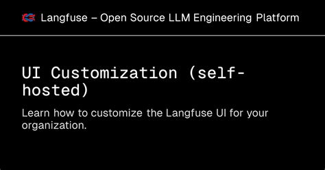 Ui Customization Self Hosted Langfuse