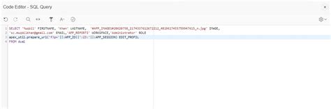 Oracle Apex APEX PROFILE MENU