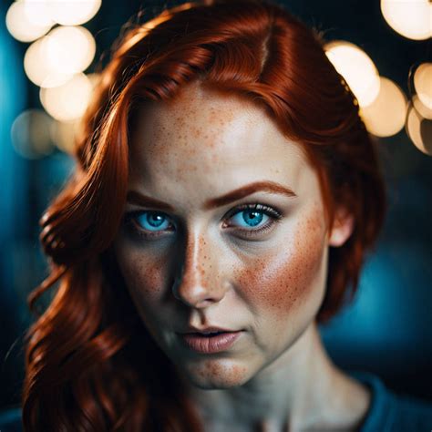 Curvy Redhead With Sad Blue Eyes With Freckles By By Feiragrey99 On