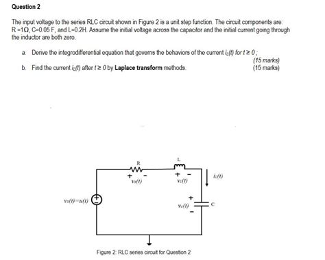 solved question 2 the input voltage to the series rlc