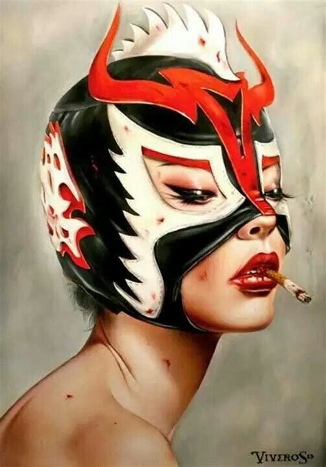 Wrestle Luchador Makeup Chicano Art Prints Luchadora Tattoo