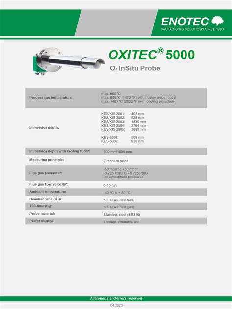 En Technical Datasheet Oxitec 5000 Pdf Pressure Chemical Engineering