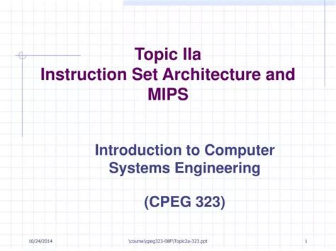 Ppt Topic Ii A Instruction Set Architecture And Mips Powerpoint Presentation Id5802022