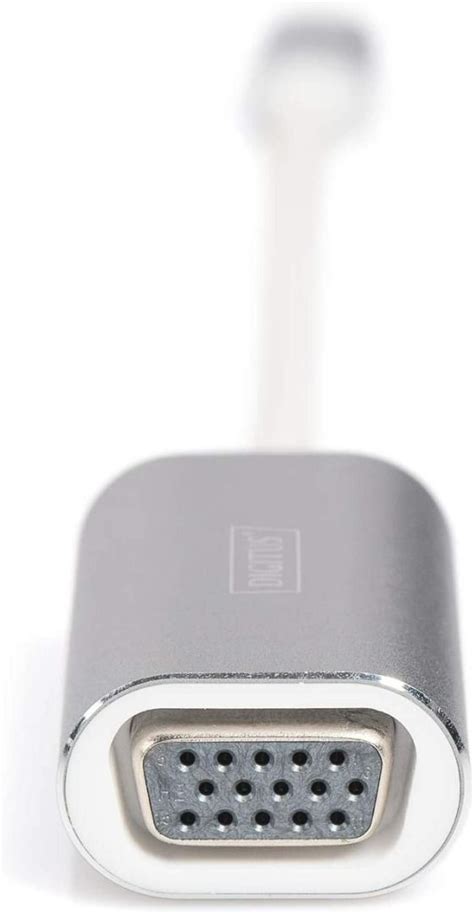 DIGITUS USB Type C Graphics Adapter USB Type C To VGA Full HD 75Hz 1920x1080 Pixel Aluminium