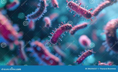 Detailed Close Up Showcases 3d Microscopic Bacteria Revealing Their