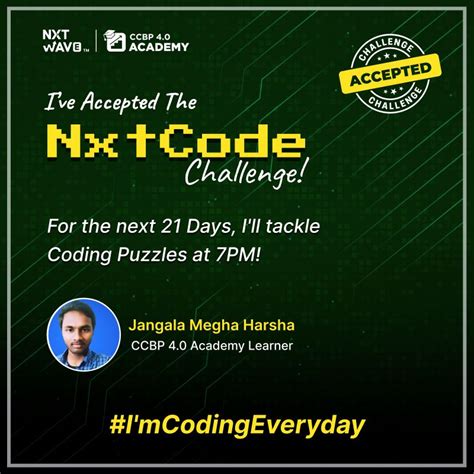Megha Harsha Jangala On Linkedin Nxtcodechallenge Codingjourney
