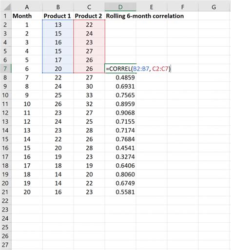 How To Calculate Rolling Correlation In Excel