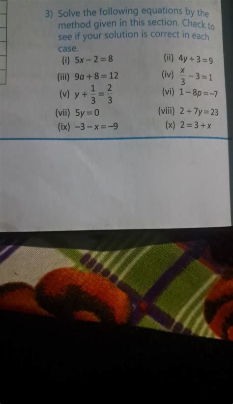 3 solve the following equations by the method given in this section che
