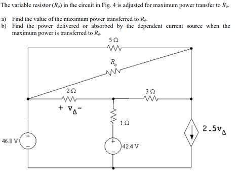 Solved The Variable Resistor Ro In The Circuit Is Adjusted Chegg Com