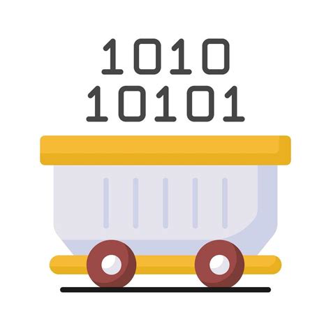 binary coding inside a wheelbarrow denoting concept icon of data mining 26587923 vector art at
