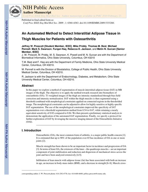 Pdf An Automated Method To Detect Interstitial Adipose Tissue In Thigh Muscles For Patients