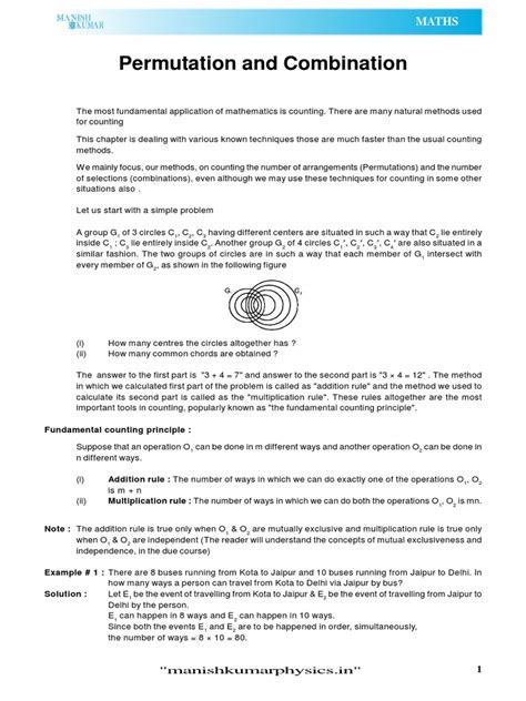 Permutation And Combination Theory E Pdf