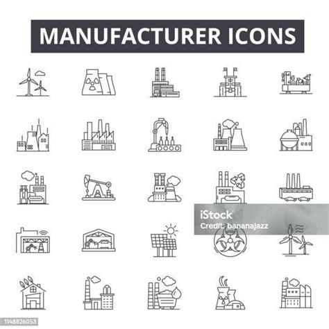 제조업체 컨셉 라인 아이콘 징후 벡터 세트 선형 개념 개요 그림 사물 인터넷에 대한 스톡 벡터 아트 및 기타 이미지 사물 인터넷 공장 산업 건물 지력 Istock