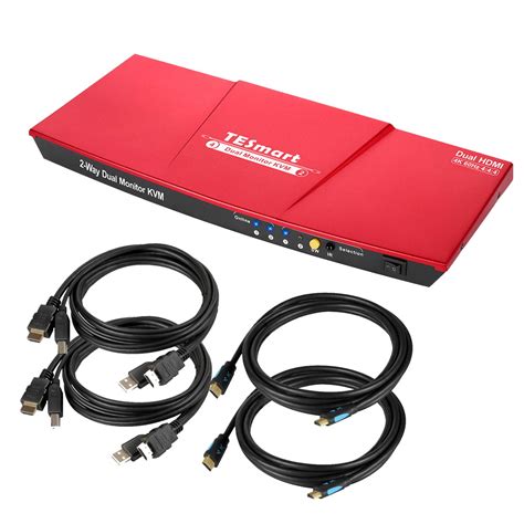 TESmart Dual HDMI X Dual Monitor KVM Switch Port Updated Power Your Setup With Premium