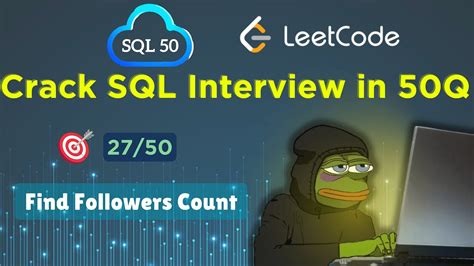 🛢️leetcode Sql50 27 Find Followers Count Youtube