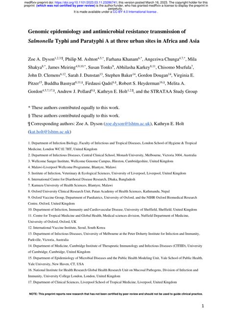 Pdf Genomic Epidemiology And Antimicrobial Resistance Transmission Of