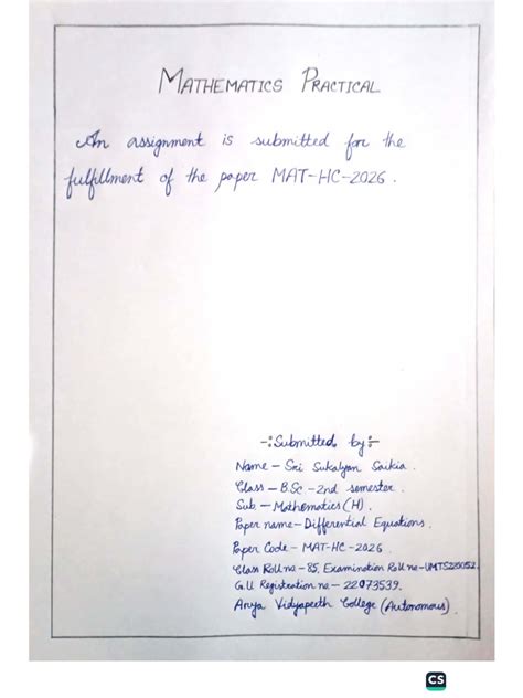 Mathematics Practical 1 Pdf