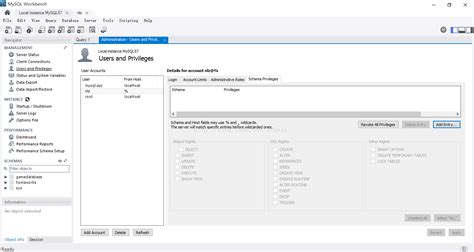 Mysql Workbench创建用户与授权users And Privileges Csdn博客